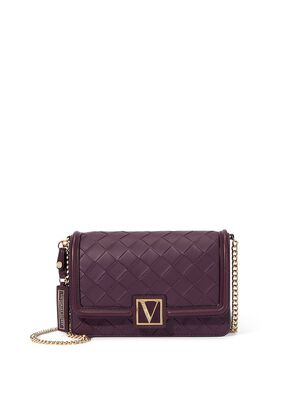 The Victoria Mini Shoulder Bag, Black Violet Woven