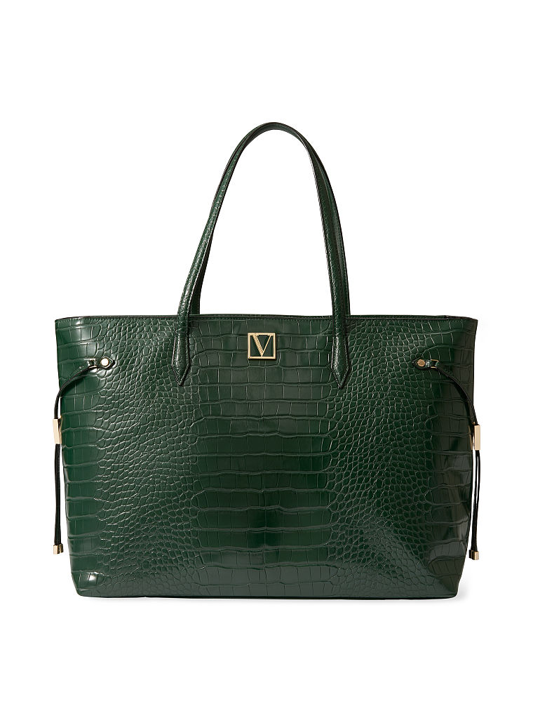 The Victoria Carryall Tote, Emerald Croc